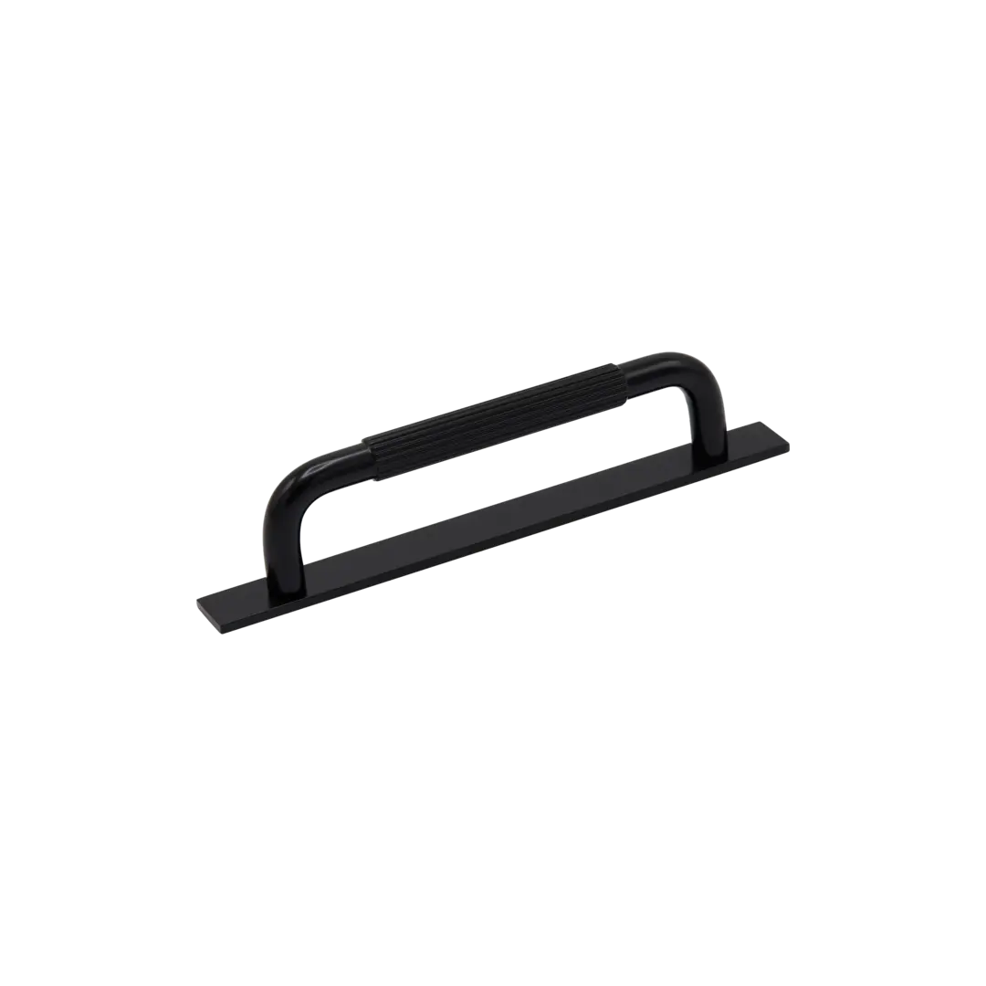 Handtag Helix Stripe/bricka-128 matt svart | DecoForm